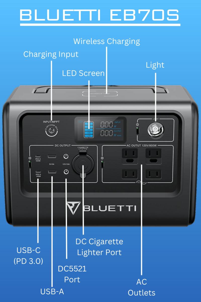Bluetti EB70S Portable Power Station Review: Camping, Vanlife, Off-Grid - Two Roaming Souls